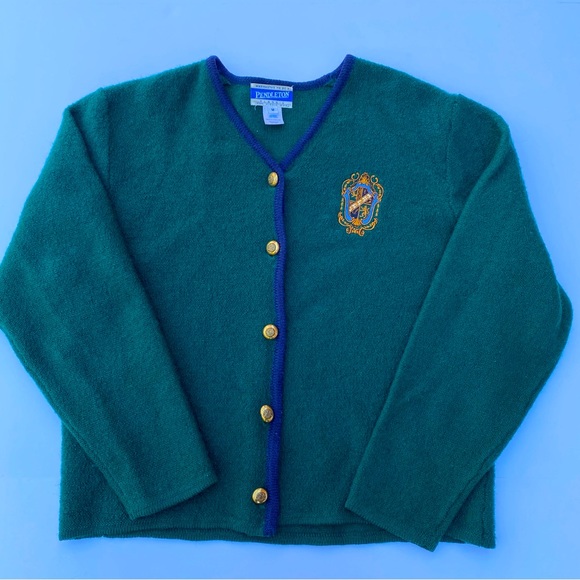 Pendleton | Sweaters | Vintage Pendleton Green Boiled Wool Royal Crest ...